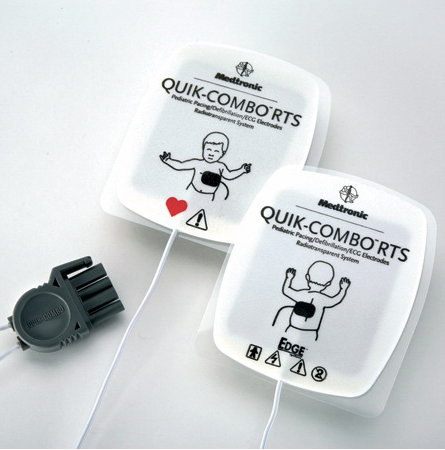 Edge System™ Quik Combo® RTS Electrodes, Pediatric, 10.2cm X 8.9cm ...